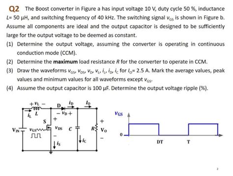 [solved] q2 the boost converter in figure a has input volt