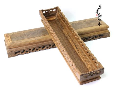 红木工艺品底座鸡翅木长方形如意紫砂壶盆景奇石底座实木摆件特价 虎窝淘