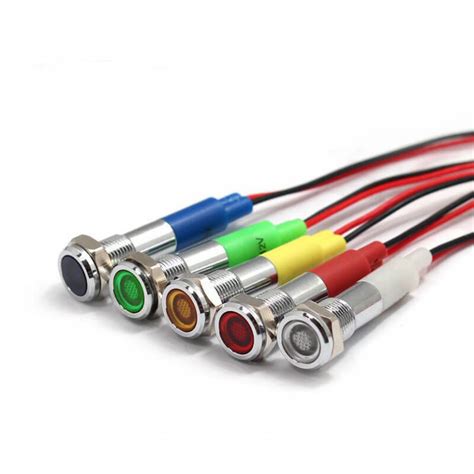 VOZWEI MM V Flat Head Ip Blue Led Metal Indicator Light Led Indicator