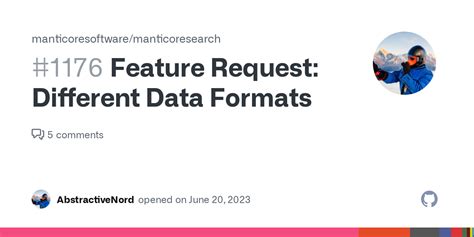 Feature Request Different Data Formats Issue 1176