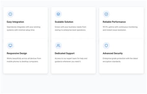 Responsive Feature Card Grid Layout Css Example