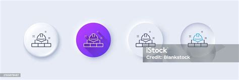 건설 빌더 라인 아이콘입니다 엔지니어 또는 건축가 헬멧 표지판입니다 선 아이콘 벡터 3차원 형태에 대한 스톡 벡터 아트 및 기타 이미지 3차원 형태 건설 기계류 건설