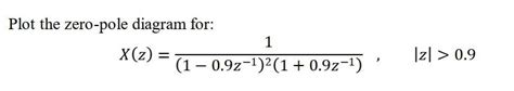 Solved Plot The Zero Pole Diagram For 1 X Z 1 Chegg Com