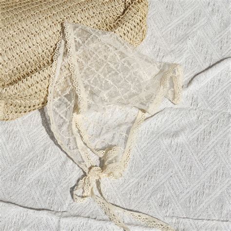 바닐라민트 시스루 헤어커치프 삼각두건