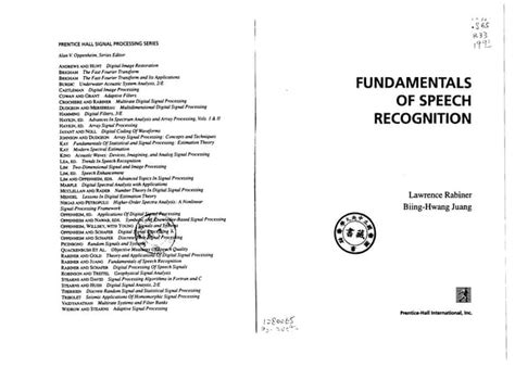 Fundamentals Of Speech Recognition Ppt