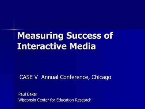 Measuring Success Of Interactive Media Ppt
