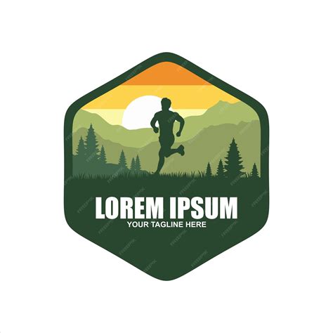 Running Man Silhouet Logo Met Finish Lint Marathon Logo Sjabloon Running Club Of Sportclub