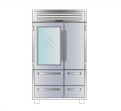 Pastry Refrigerator Dwg Cad Block Free Download
