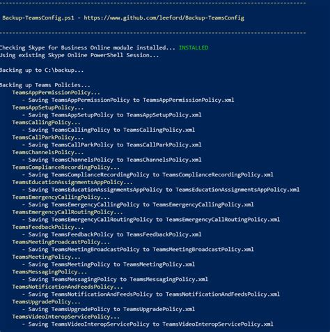 Backup Teamsconfig Ms Teams Configuration Backup Script Lee Fords Blog