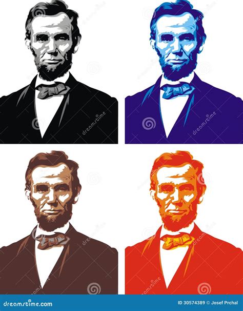 Abraham Lincolnvector Illustrationblack And White Drawing