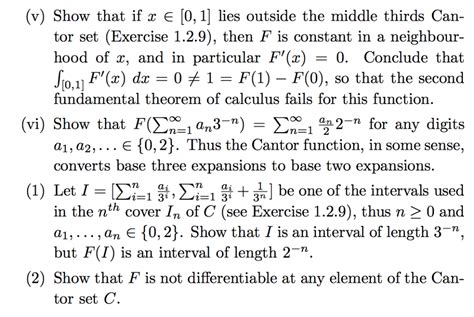 Exercise 1647 Cantor Function Define The