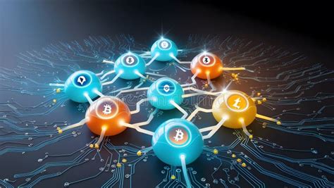 A Glowing Blockchain Network Concept With Interconnected Nodes And