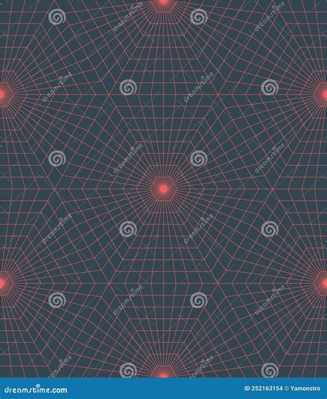 Conceptual Wireframe Surface Outline Seamless Pattern Vector Abstract Background Stock Vector