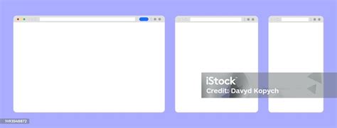 웹 브라우저 창 흰색 템플릿입니다 샘플 프레임 디자인 인터넷 페이지 모형 평면 디자인의 빈 화면 웹 브라우저입니다 벡터 일러스트레이션 10eps 0명에 대한 스톡 벡터 아트