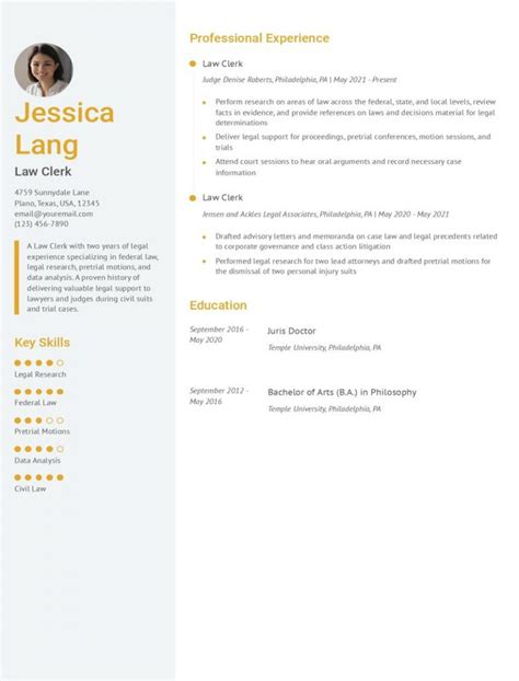 Law Clerk Resume Examples And Templates For 2024