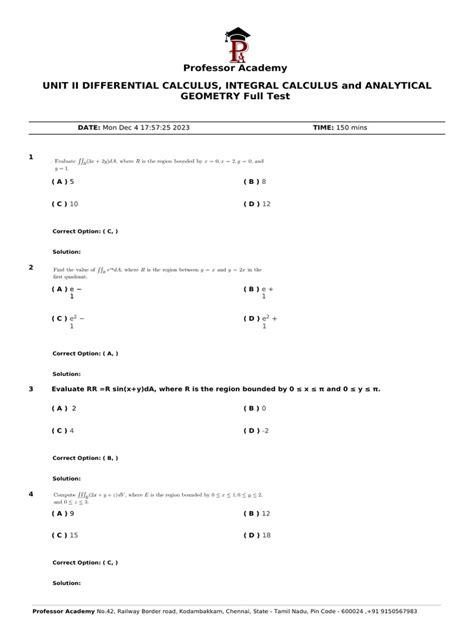 Unit Ii Differential Calculus Integral Calculus And Analytical