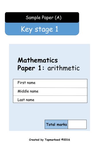 2016 Ks1 Maths Paper 1 Arithmetic Questions And Answers Teaching