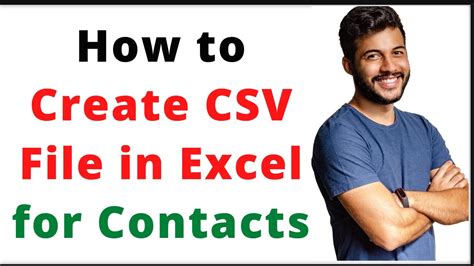 How To Create Csv File In Excel For Contacts Youtube