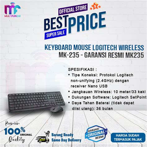 Jual Keyboard Mouse LOGITECH Wireless MK235 Garansi Resmi MK 235 Shopee Indonesia