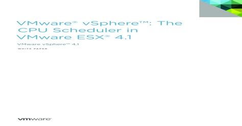 Vmware® Vsphere™ The Cpu Scheduler In Vmware Esx® 09