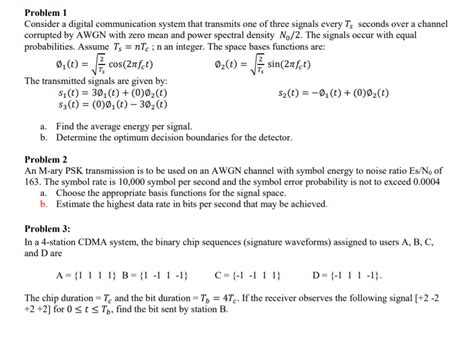 solved problem 1 consider a digital communication system