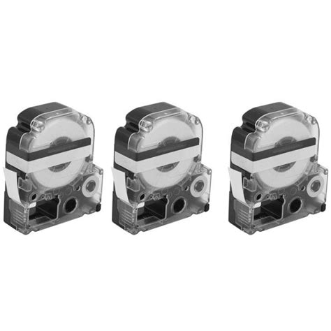 3pcs 12mm Label Maker Tape Label Maker Black On White Label Tape For