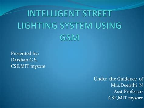 Smart Street Lighting Control System Project Ppt Pptx