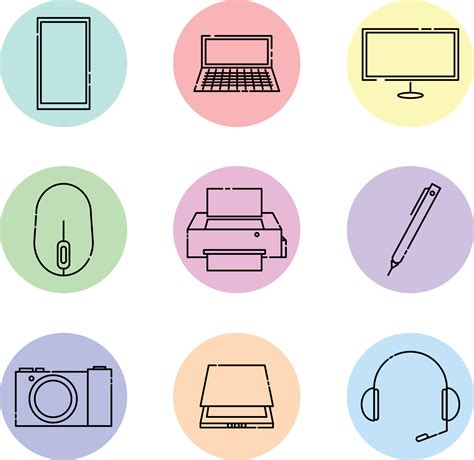 Electronic Gadget And Equipment Simple Flat Icon Set Bundle For
