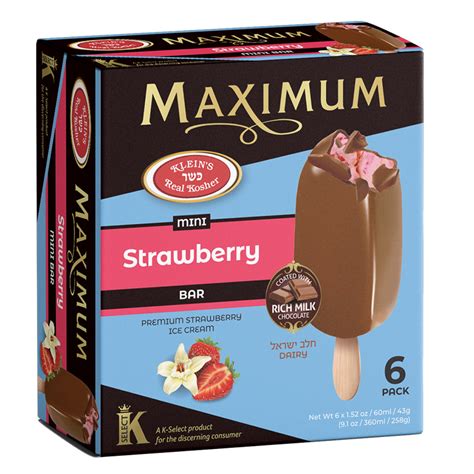 Maximum Mini Strawberry Bar Kosher Ice Cream