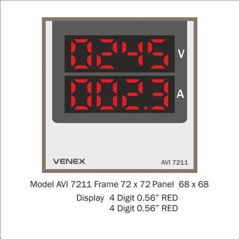 Venex Double Display Ac Volt And Ampere Indicator For Industrial Model Name Number Avi 9611