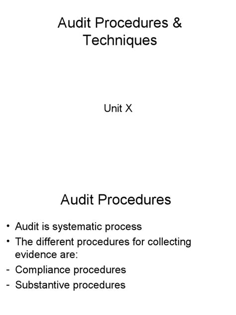 Pdf Audit Procedures And Techniques Dokumentips