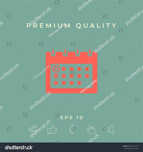 Calendar Check Mark Icon Graphic Elements Stock Vector Royalty Free Shutterstock