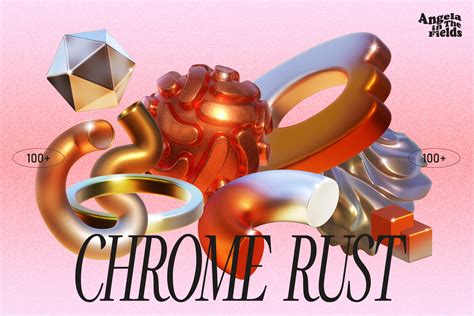 3d Chrome Rust Objects Creative Market
