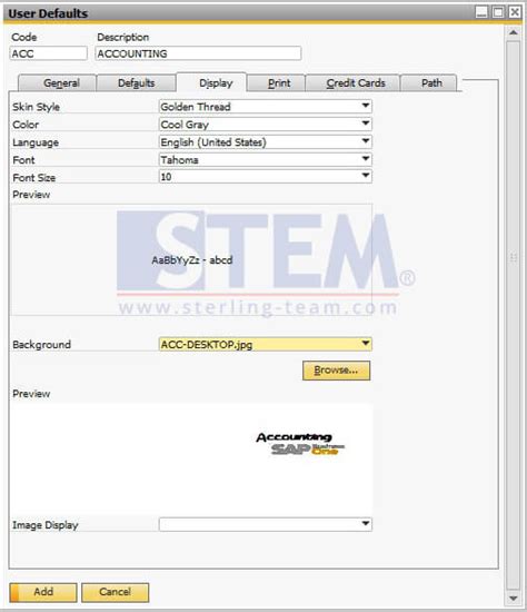 Setup My Personal Settings