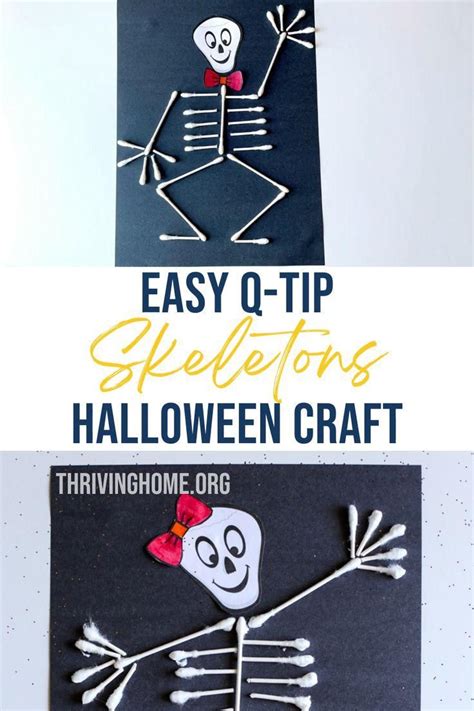 Easy Q Tip Skeleton Craft Free Printable Artofit