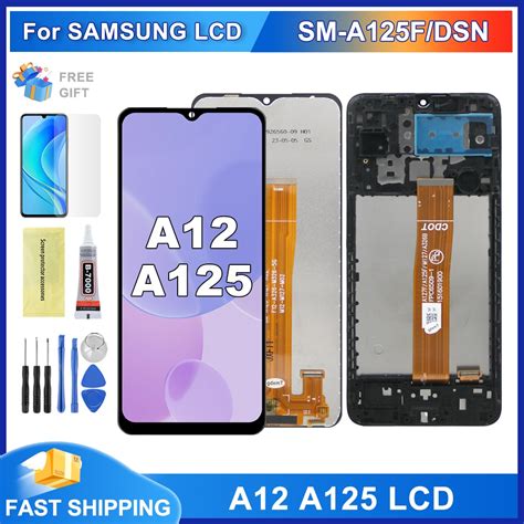 Ips Lcd With Frame For Samsung A12 A125 Lcd Display Touch Screen Digitizer Replacement Assembly