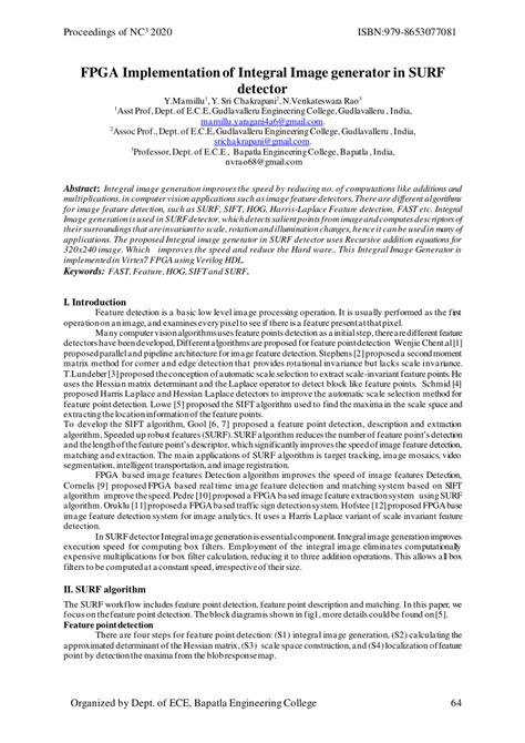 Pdf Fpga Implementation Of Integral Image Generator In Surf Detector