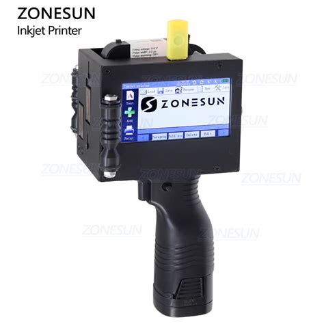 Zonesun Intelligent Handheld Multicolour Date Inkjet Coder Machine For Barcode Trademark Logo