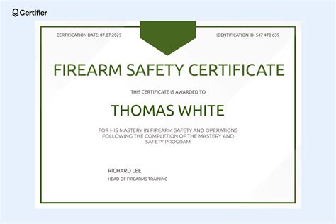 Printable Firearms Training Certificate Free Printable Templates Hub