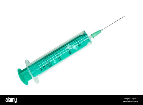 Empty Syringe Close Up Isolated On White Background Vaccine Plastic
