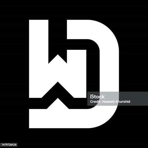 최소한의 Wd 로고 고급 배경에 Dw 문자의 아이콘입니다 Wd 모노그램 이니셜을 기반으로 한 로고 아이디어 전문적인 다양한 문자 기호와 배경에 Dw 로고 0명에 대한 스톡