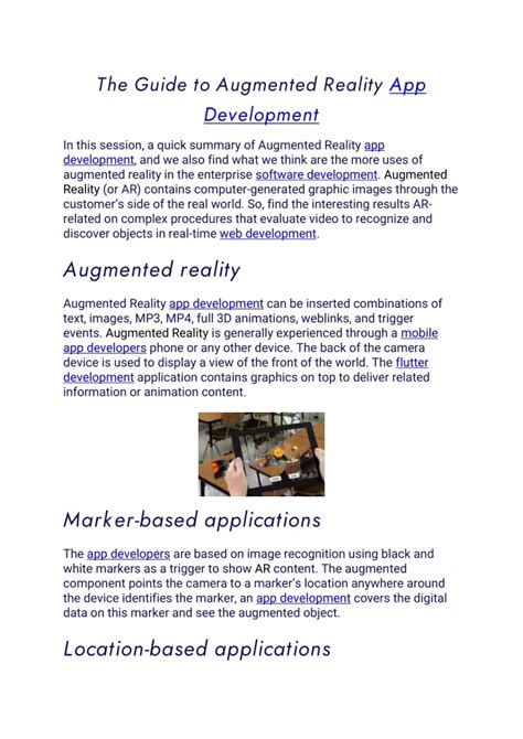 PPT The Guide To Augmented Reality App Development PowerPoint Presentation ID