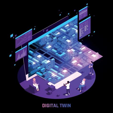 Digital Twin Technology Isometric Image 4564486 Vector Art At Vecteezy
