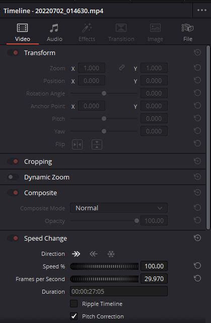 not able to transform my video r davinciresolve