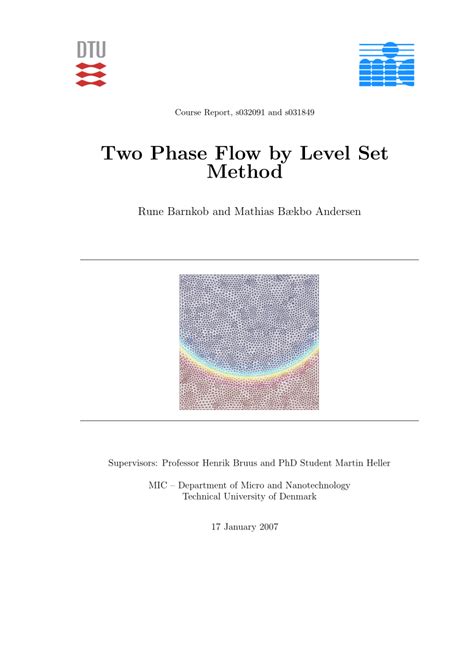Pdf Two Phase Flow By Level Set Method