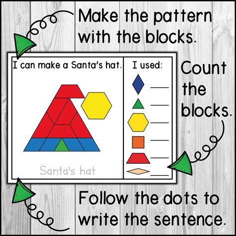 Christmas Pattern Block Mats Math Center Shape Activity Made By