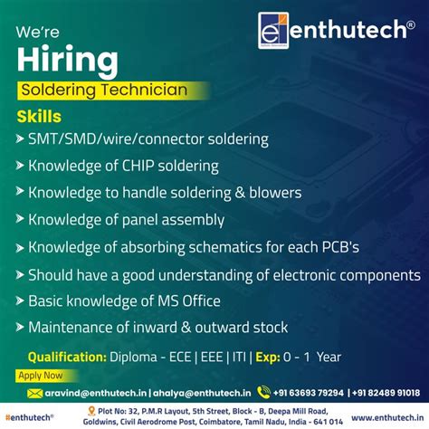 enthu academic solutions on linkedin enthutech soldering techjobs innovation