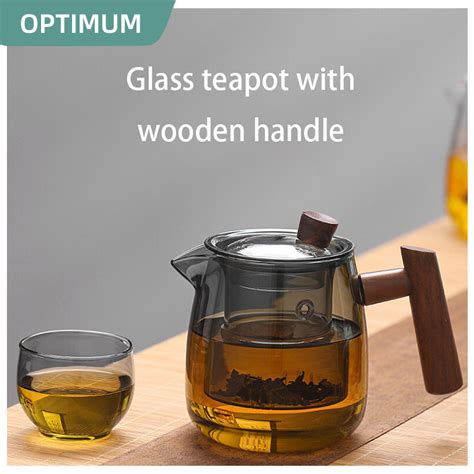 Optimum 20 To120℃ Borosilicate Glass Teapot Set Teabloom Stovetop