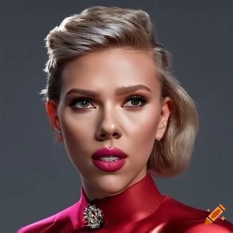Portrait Of Scarlett Johansson With Straight Bob Haircut On Craiyon