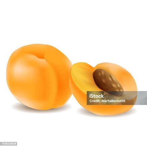 신선한 달콤한 오렌지 살구의 벡터 고립 된 세트 흰색 바탕에 그라데이션 메쉬를 사용 3차원 형태에 대한 스톡 벡터 아트 및 기타 이미지 3차원 형태 개체 그룹 건강한